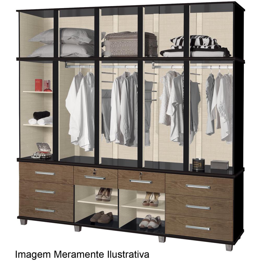 Guarda-roupa 12 Portas 8 Gavetas com Pés - Fabrimóveis Diamante - Novo ...
