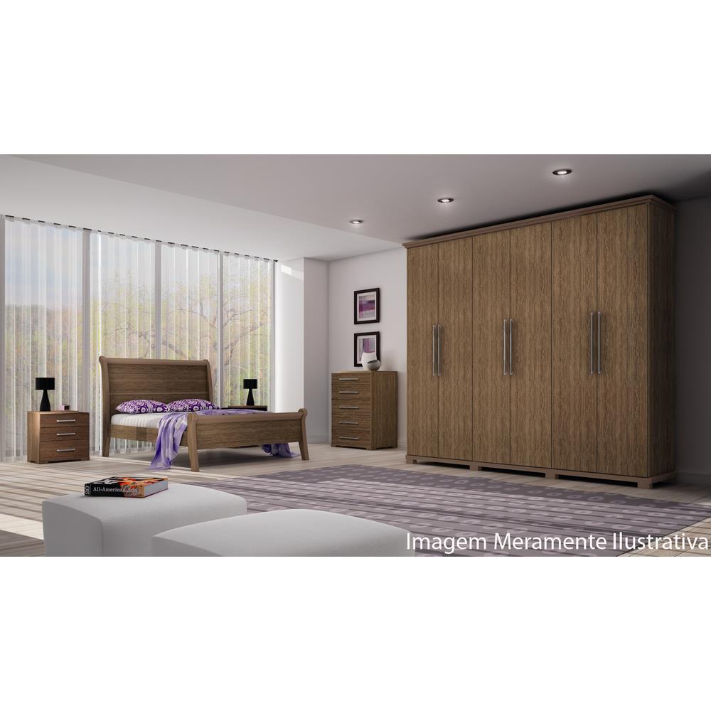 Guarda-roupa 6 Portas com 8 Pés MDF - Rimo Milão - Novo Mundo