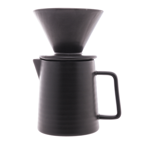 Bule de Cerâmica da Wolff com Suporte para Filtro e Tampa 600ml Preto ...