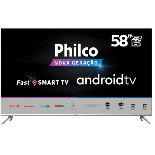 Smart TV LED 58'' Philco, UltraHD 4K HDR Android WiFi Bluetooth® Preto ...